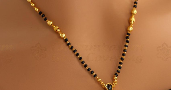 Latest Karimani Gold Mangalsutra Pendant Chain For Married Women SMDR2326
