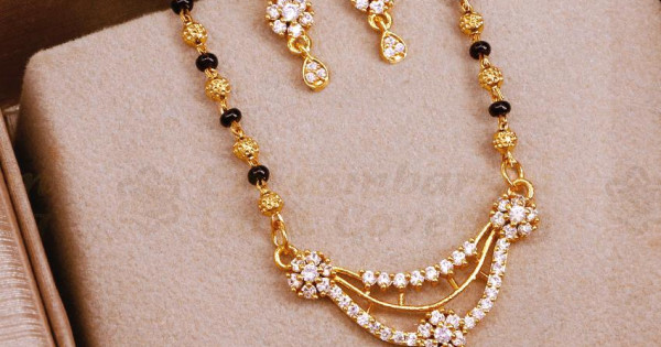Unique Gold Beaded Karimani Mala Modern Mangalsutra Combo Set SMDR2331