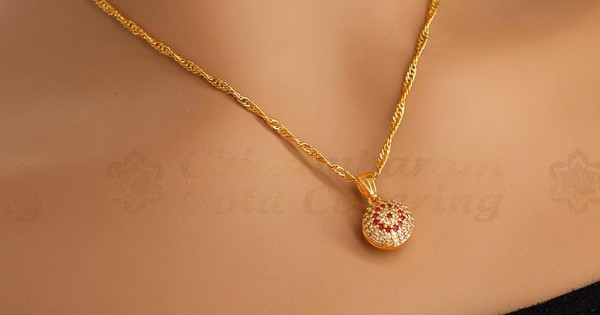 Stylish Regular Use Artificial Gold Locket Chain Ball Design SMDR2342