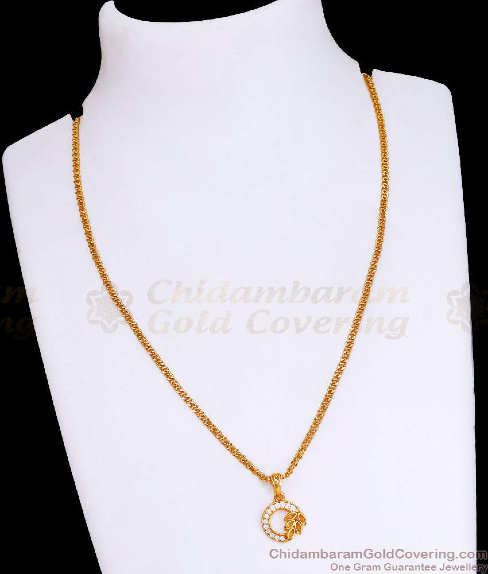 Stylish Floral Design Gold Plated Pendant Chain SMDR2425