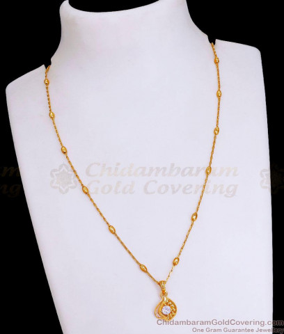 Grand Lakshmi Dollar 1 Gram Gold Chain Plain Design BGDR1161