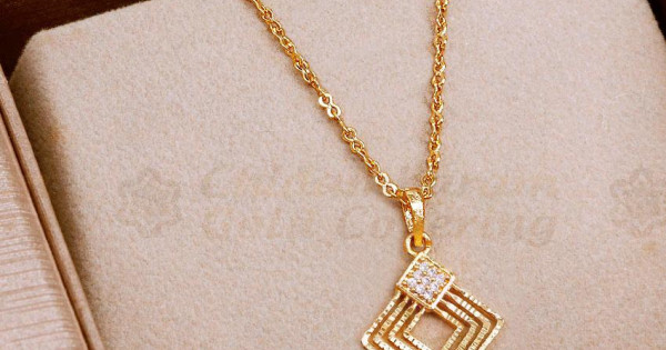 Simple Gold Design Light Weight Pendant Chains Online SMDR2493