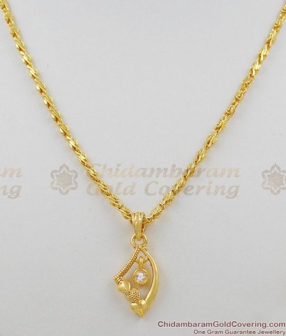 Tamil Om Murugan Dollar Short Gold Pendant Chain SMDR229