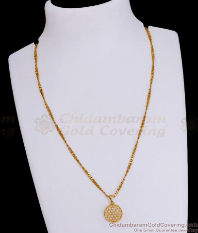Simple Daily Wear Gold Pendant Chain Box Design SMDR2432
