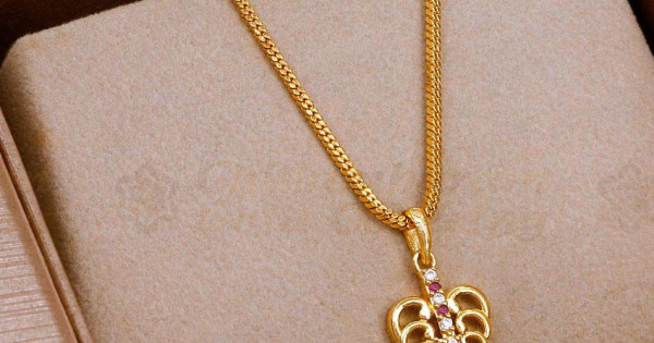 New Model Small Gold Plated Pendant With Thin Chain SMDR2614
