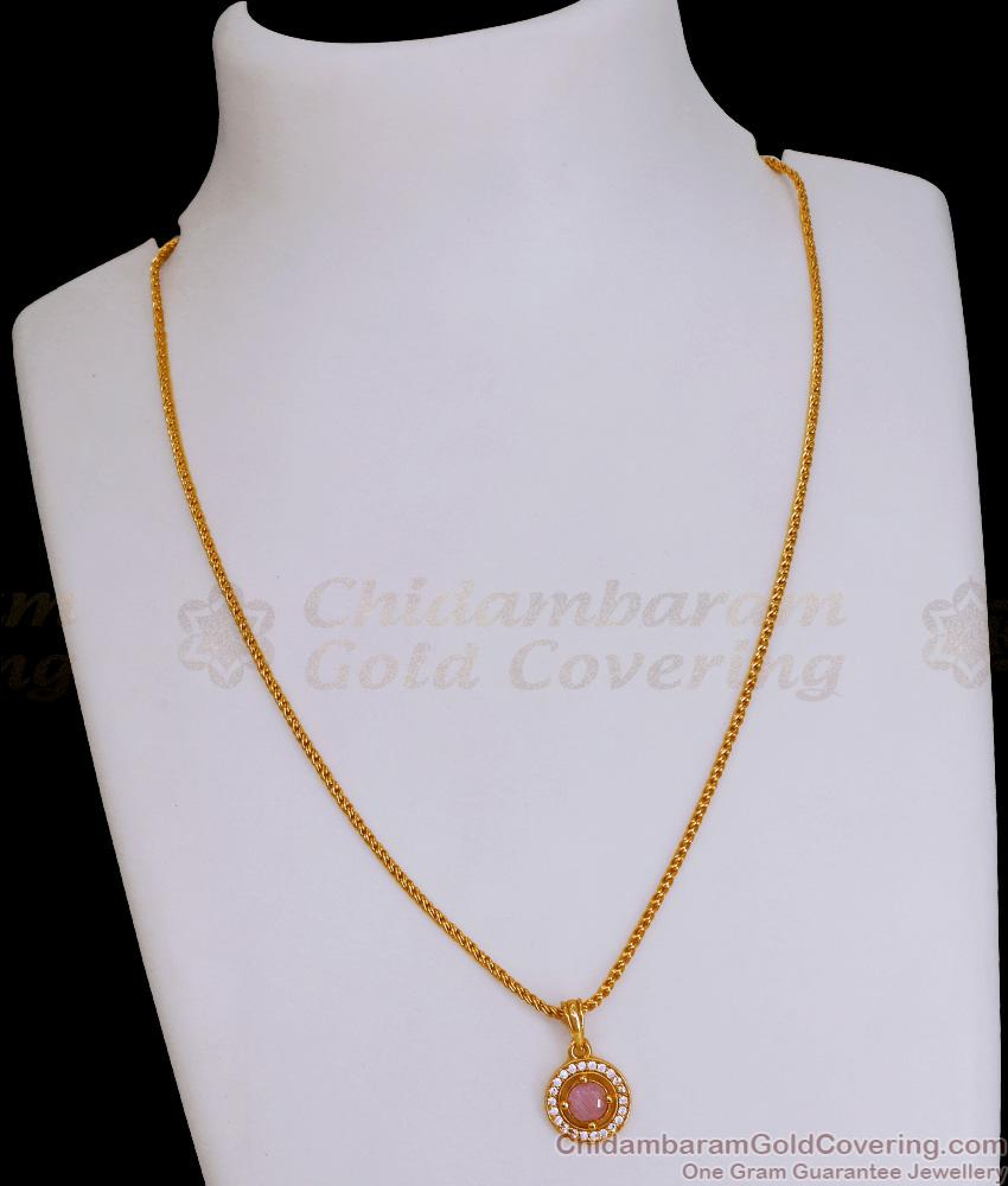 Trendy Pink Stone Pendant Necklace For Women Fashion SMDR2634