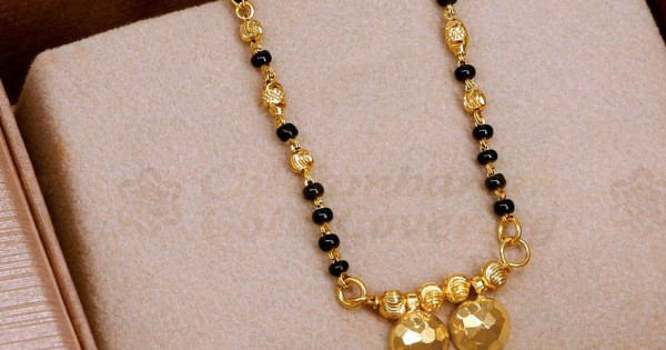 Latest Andhra Thali Black Beads Thali Chain For Women SMDR2642
