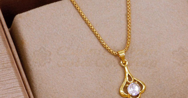 Pure One Gram Gold Plated Necklace Light Weight Designs SMDR2681