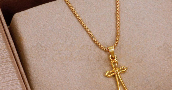 One Gram Gold Christian Cross Pendant Chain Collections Online SMDR2695