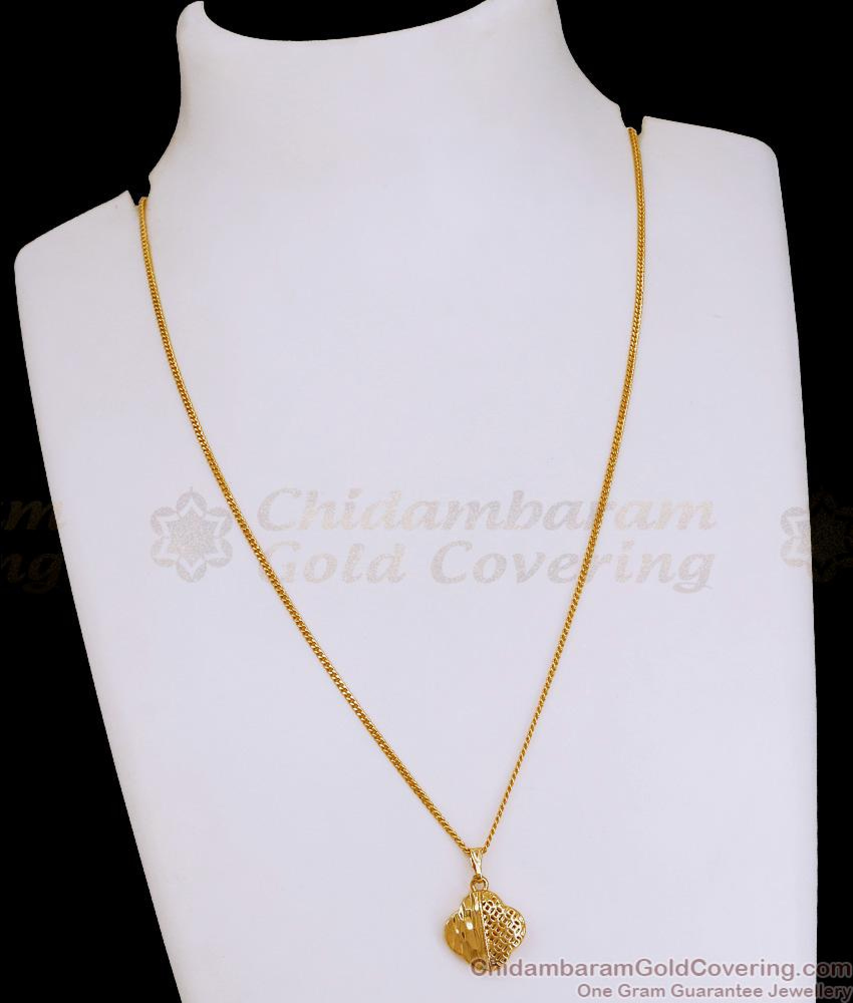 Plain One Gram Gold Light Weight Pendant Chain At Affordable Price SMDR2798