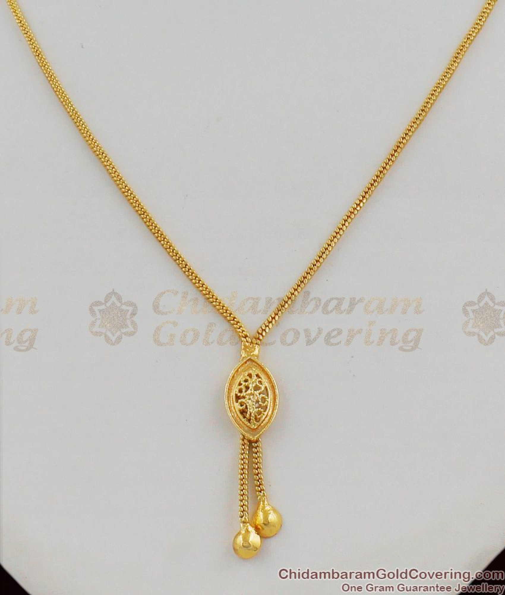 Fancy Light Weight Gold Tone Pendant Chain Droplet Model For Regular ...