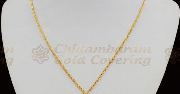 Plain Gold Tone Simple Light Weight Chain With Pendant New Arrival ...