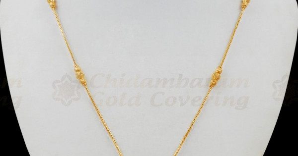 Traditional Lakshmi Design Gold Pendant Chain With Multi Color Stones ...