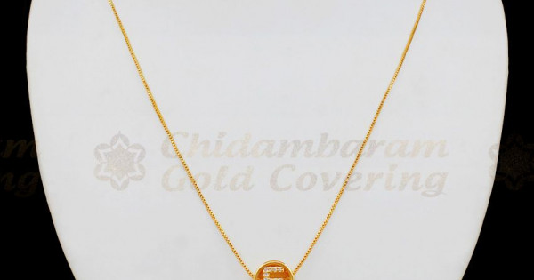Alphabet Letter F Diamond Pendant With Short Chain Gold Plated ...