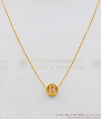 Alphabet Letter R Diamond Pendant With Short Chain Gold Plated ...