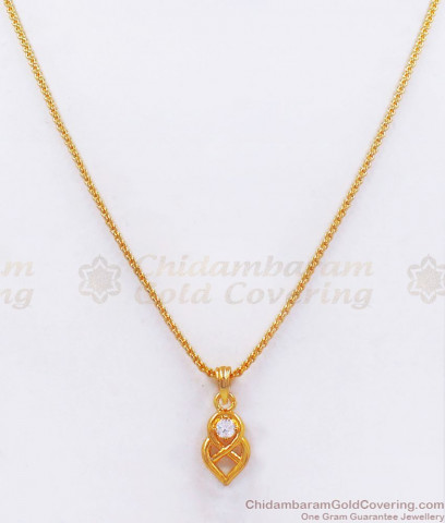 Traditional One Gram Gold Pendant Chain Multi Stone SMDR707
