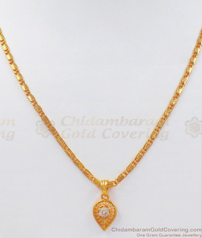 Stylish Gold Plated Diamond Stone Gold Pendant Chain SMDR768