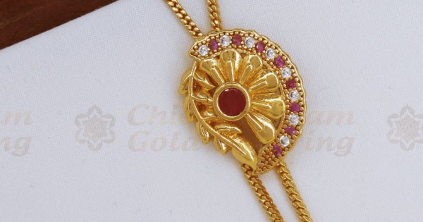 Latest 1 Gram Gold Plated Locket Chain Daily Wear SMDR831
