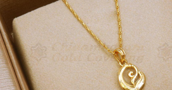 Leaf Design Gold Plated Pendant Chain Collections Shop Online SMDR974