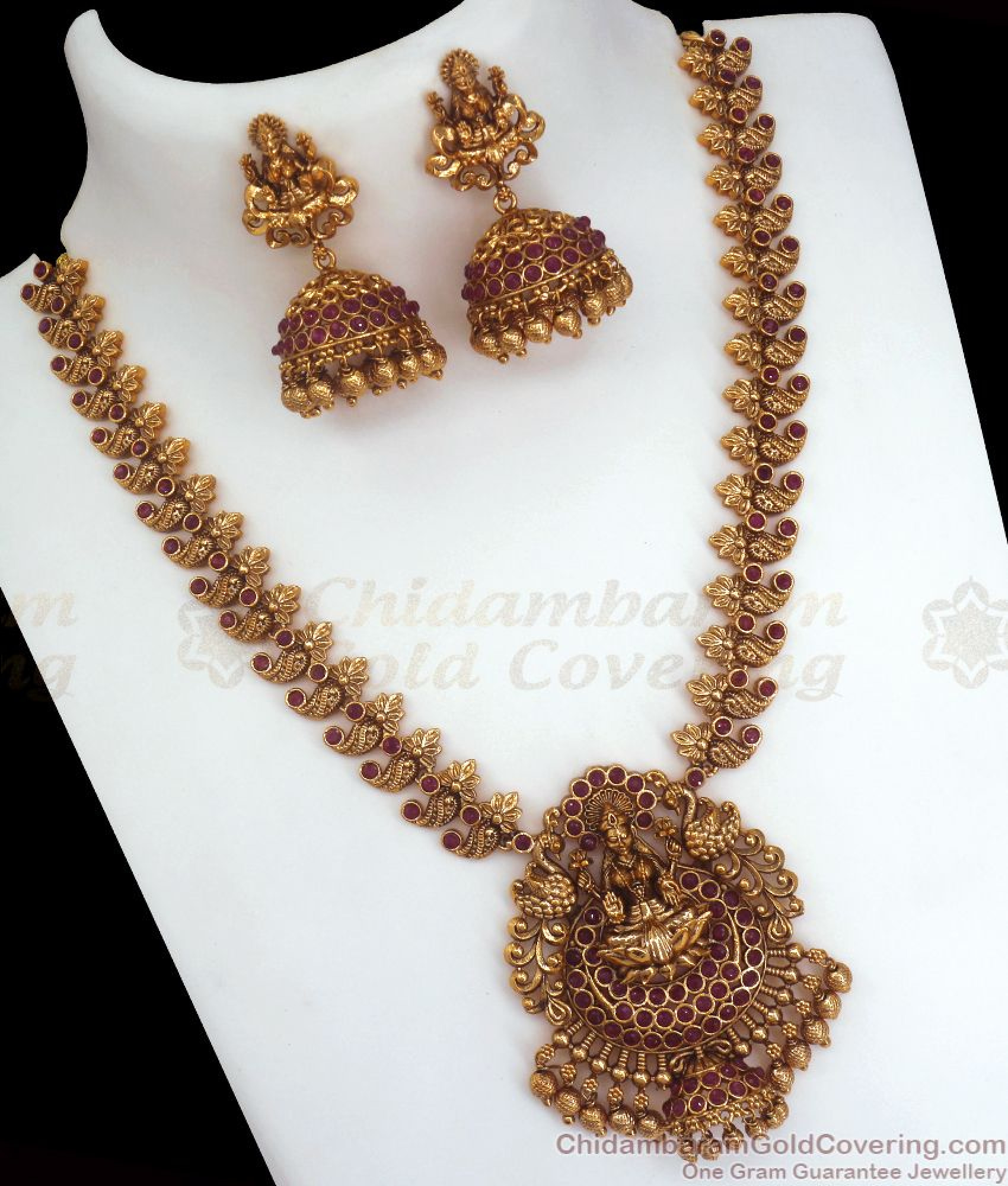 Nagas Lakshmi Design Antique Necklace Earring Combo
