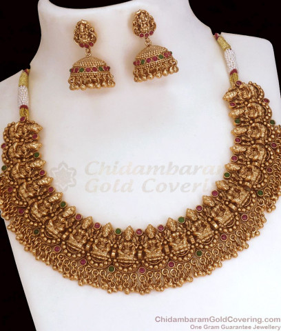 Bridal Choker Set Gold Necklace Design for Marriage NCKN1025