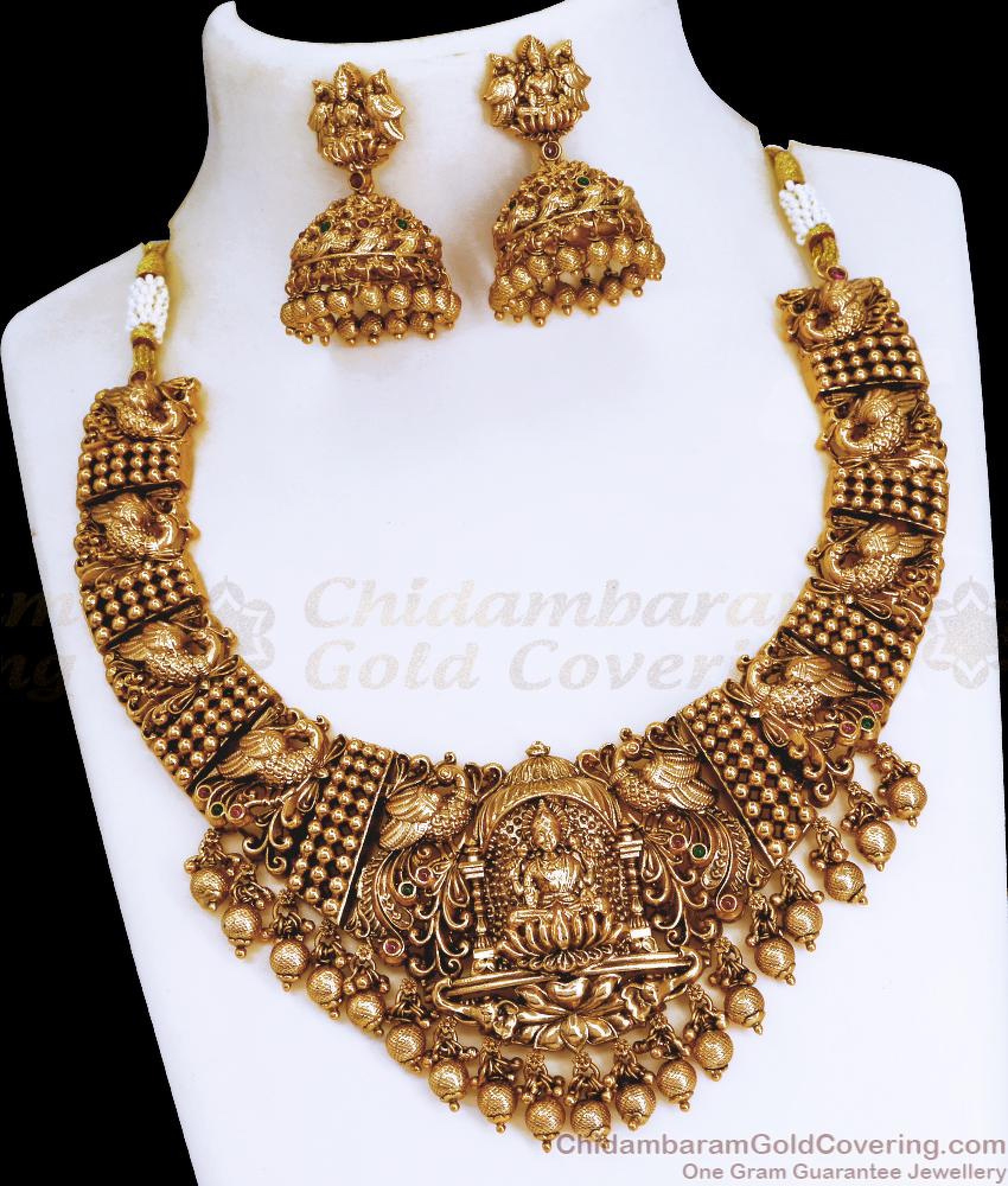 TNL1105 - Antique Temple Jewelry Necklace Set Goddess Lakshmi Design ...