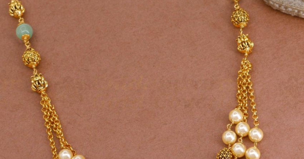TNL1128 - Triple Line Antique Finish Pearl Necklace Collections