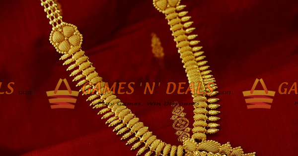 ARRG120 - Bridal Haram Arumbu Leaf Imitation Jewelry Unique Flower Design