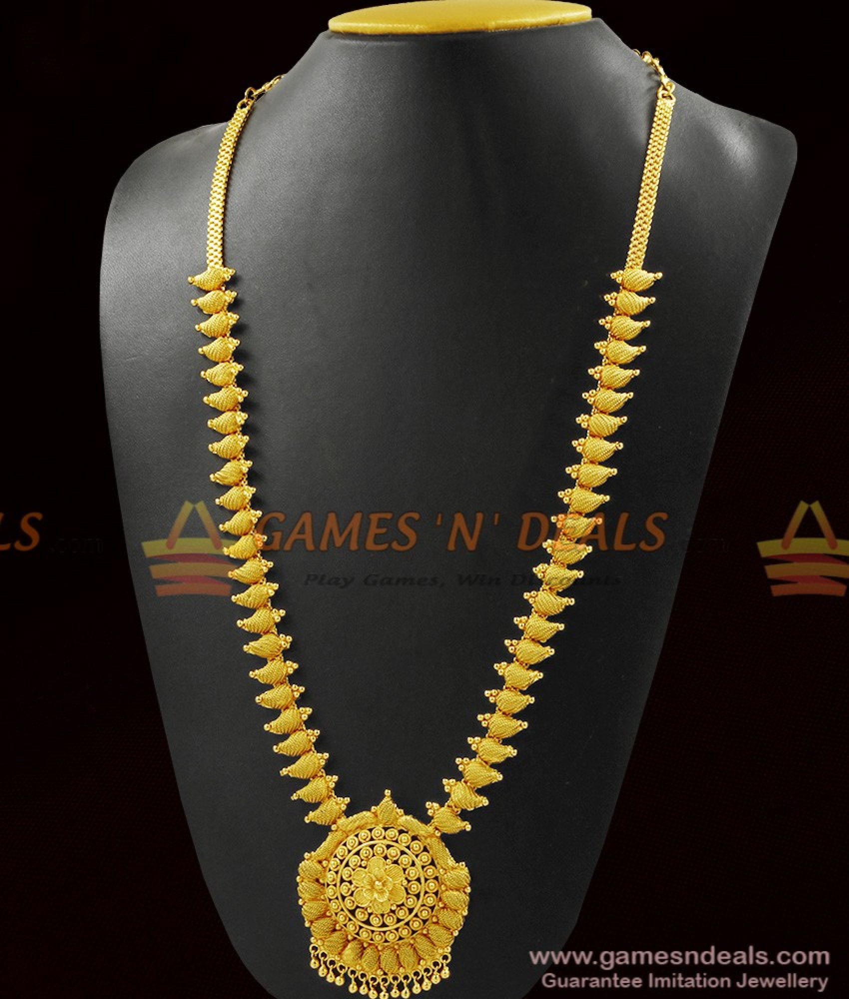 Real One Gram Gold Haaram Design for Marriage