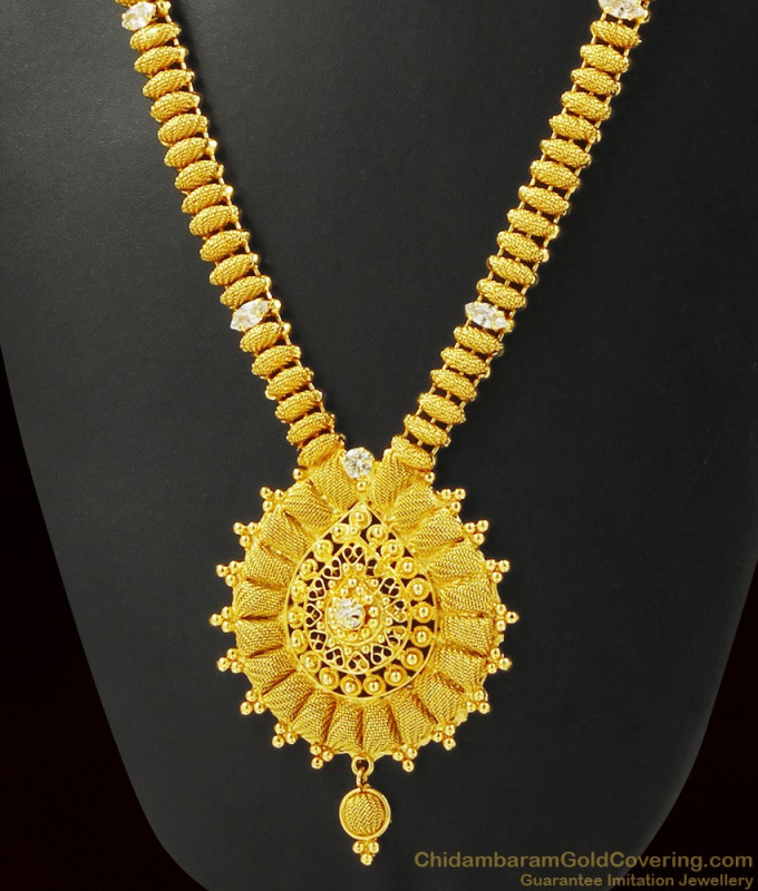 Kasu Malai, Ruby Stone Gold Plated Aaram, American Diamond Aaram ...