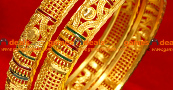 Gold Plated Bangles, Chidambaram Gold Covering Bangles