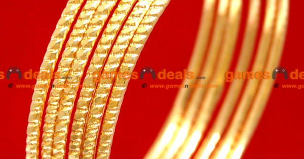 BR024-2.4 Size South Indian Gold Plated Bangle Thin Muthu Design