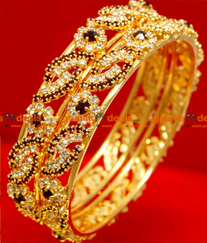 Lakshmi Pattern Grand Full White And Pink Gati Stones Gold Ayimpon ...