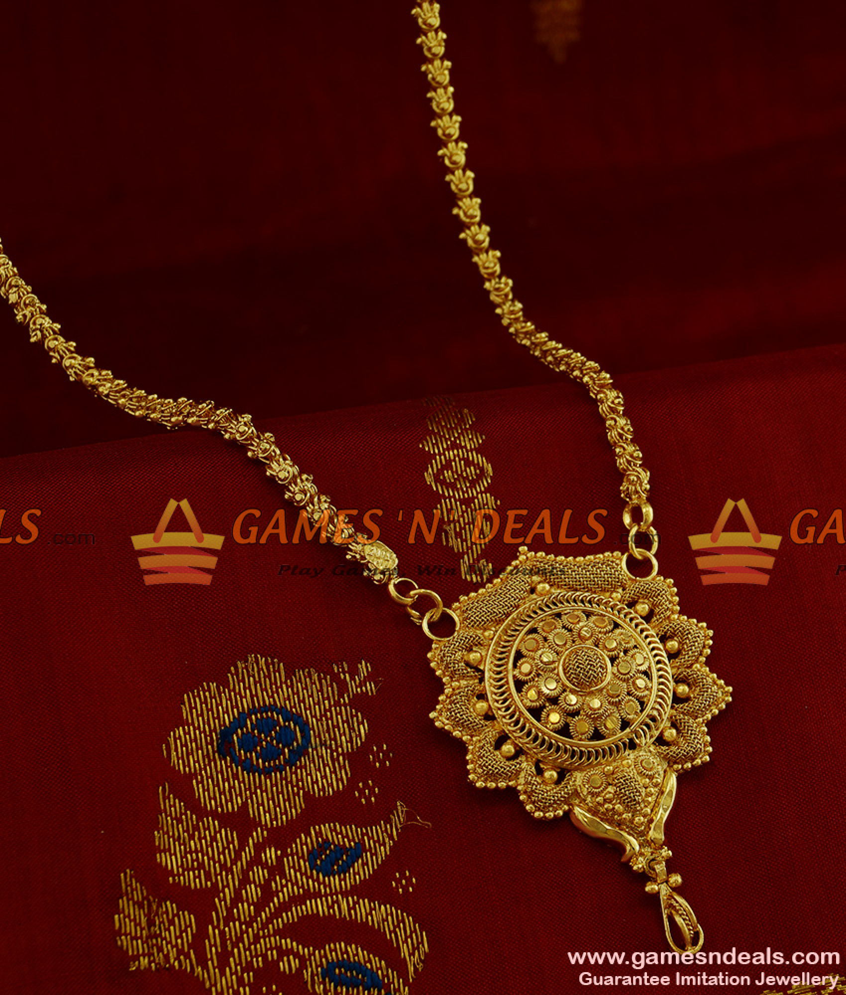 BGDR209 - Traditional Tamilnadu Flower Design Dollar with Jasmine Chain ...