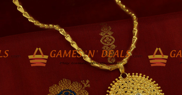 BGDR228 - Traditional Mango Dollar Jewellery with Thick Wheat Chain