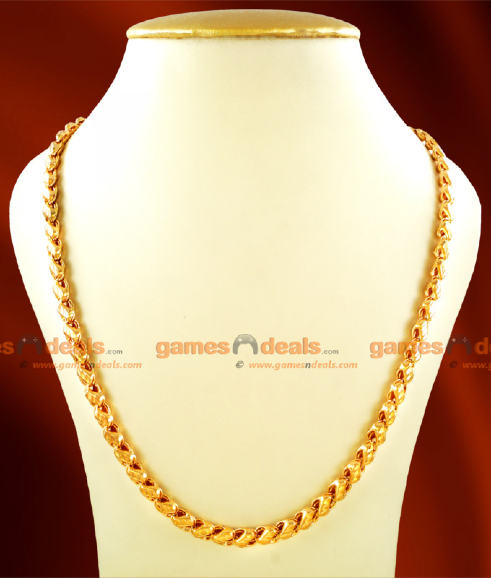 CHRT16-XLG - 36 inches Extra Long Sundari S Cut Design Chain Gold ...