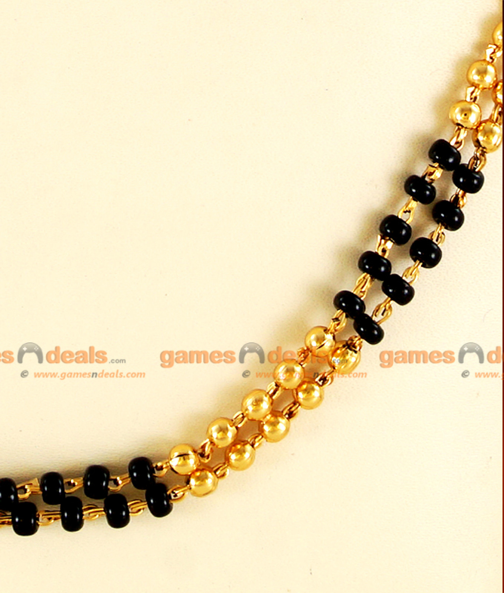 CKMN21-LG - 30 inches Gold Plated Two Line Mangalsutra (Karugamani ...