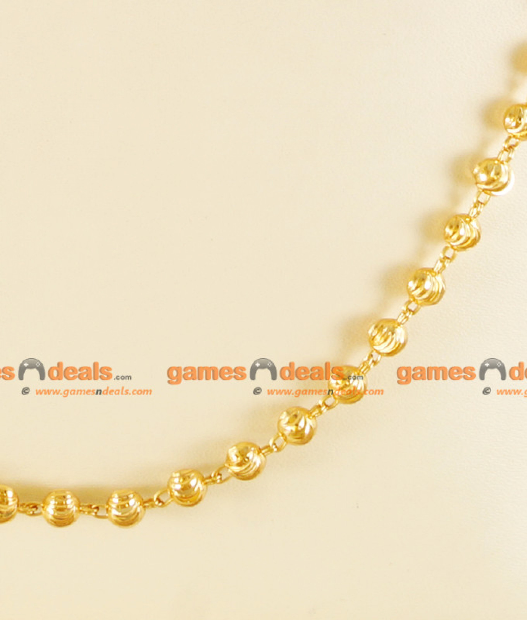 CH0109-LG - 30 inches Gold Plated Jewellery Traditional C Cut Mani Chain