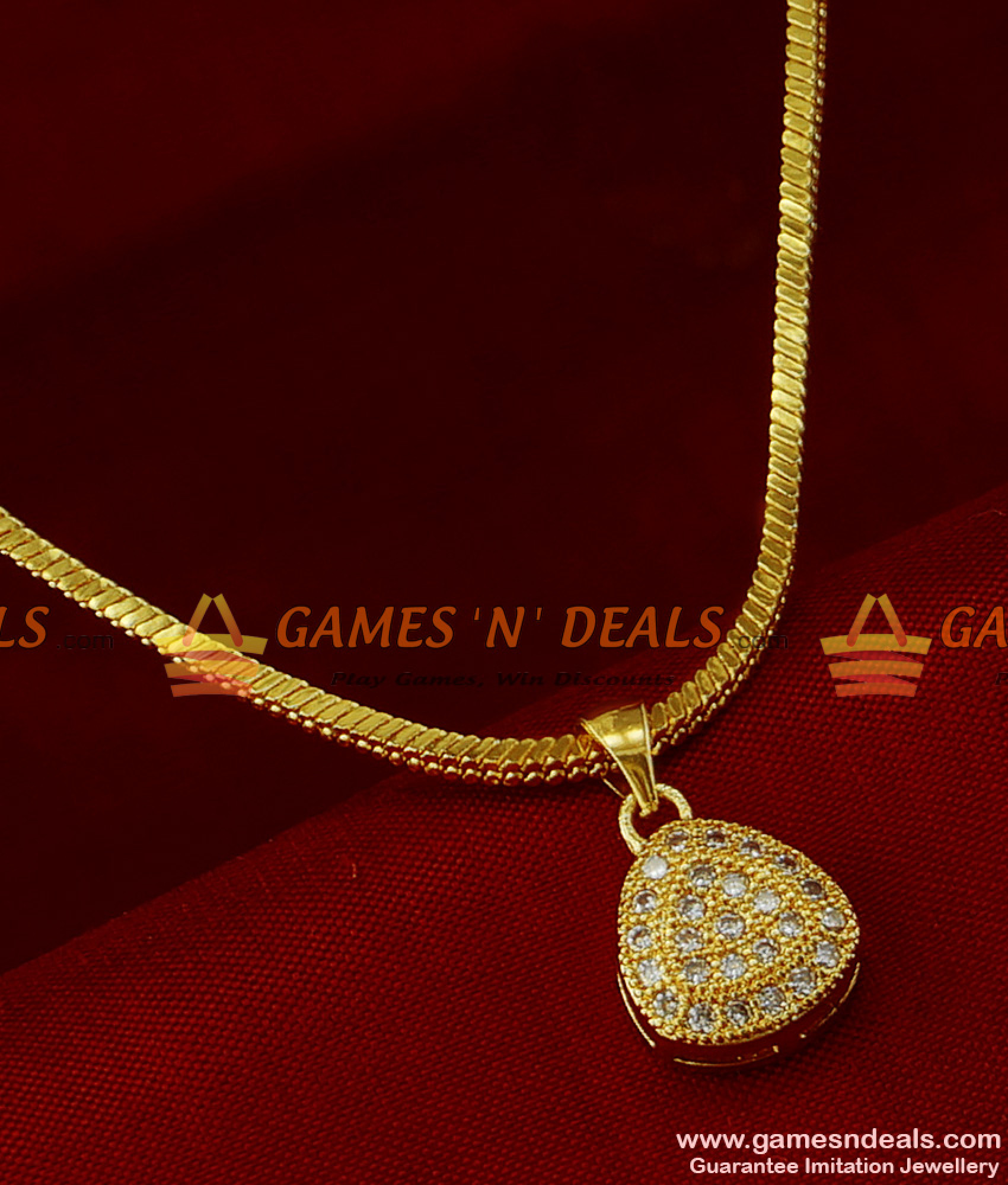 SMDR147 - Daily Wear Fancy Stone Pendant Design Short Chain Imitation ...