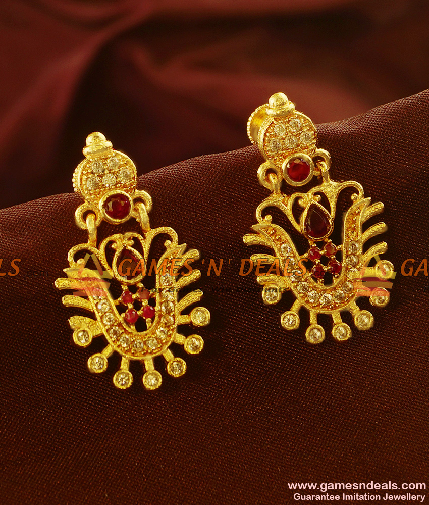 ER513 - Attractive Unique Cubic Zircon Stone Kerala Design Imitation ...