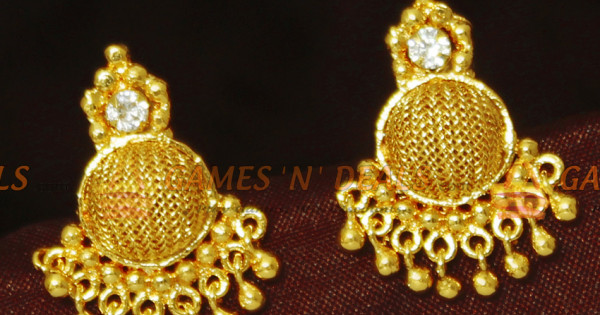 One Gram Gold Plated Small Kerala Studs for Daily Use