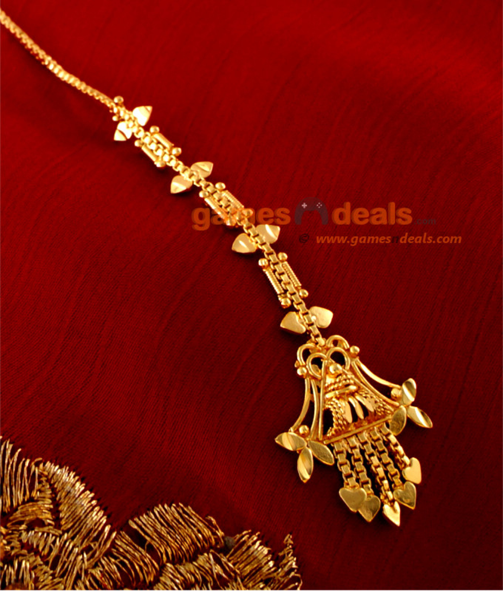 NCHT01 -Chidambaram Gold Plated Traditional Nethi Chutti / Mang Patti ...