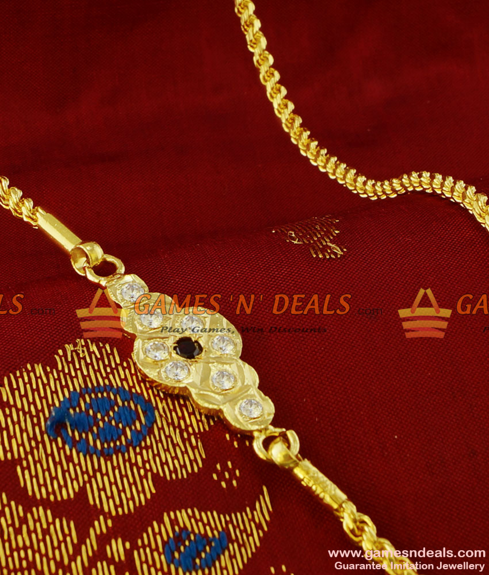 MCH007 - Aiympon AD Stone Mogappu Dollar Daily Wear Thali Saradu Design ...