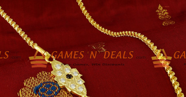 MCH008 - Aiympon AD Stone Mogappu Dollar Daily Wear Thali Saradu Design ...