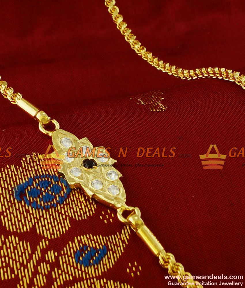 MCH008 - Aiympon AD Stone Mogappu Dollar Daily Wear Thali Saradu Design ...