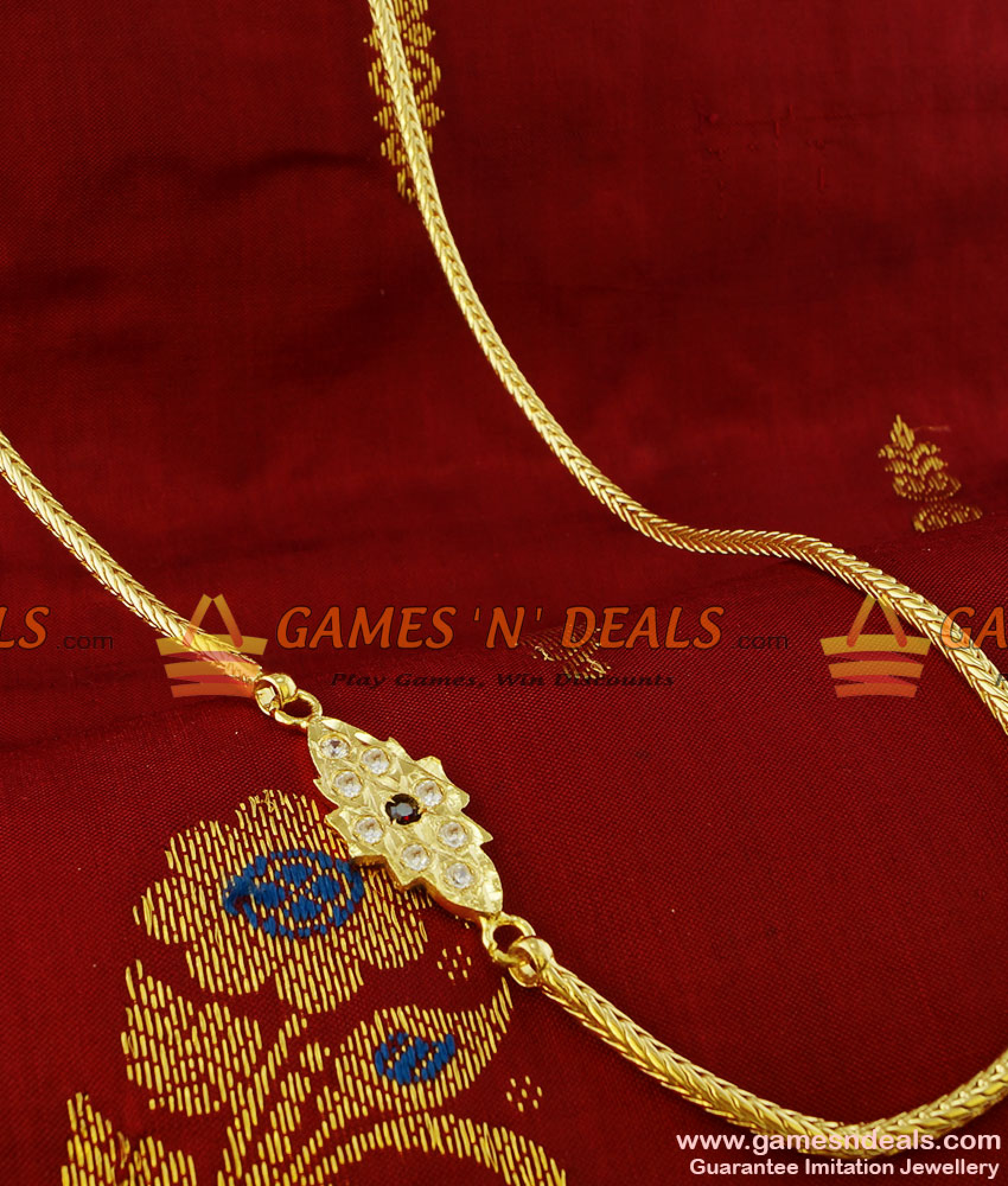 MCH009 - Aiympon AD Stone Mogappu Dollar Daily Wear Thali Saradu Design ...
