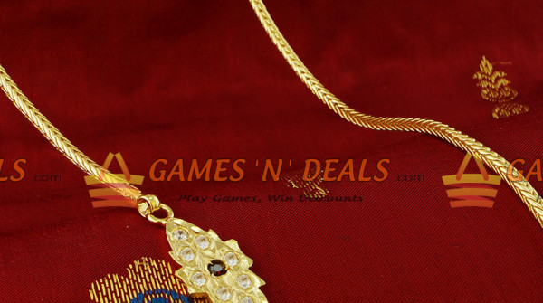 MCH009 - Aiympon AD Stone Mogappu Dollar Daily Wear Thali Saradu Design ...