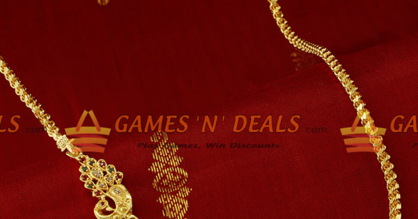 MCH021 - AD Stone Small Peacock Dollar Mogappu Saradu Chain Low Price ...