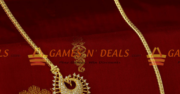 MCH031 - AD Stone Peacock Mogappu Dollar Daily Wear Thali Saradu ...