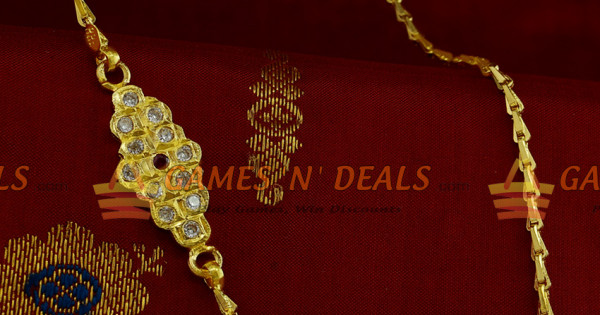 MCH052 - Aiympon AD Stone Mogappu Dollar Daily Wear Gothuma Chain Thali ...